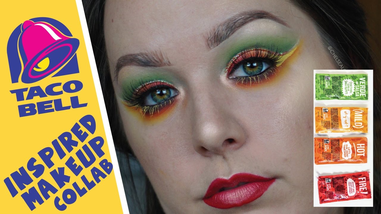 Taco Bell Inspired Makeup Tutorial COLLAB! | Chelsea Louder - YouTube