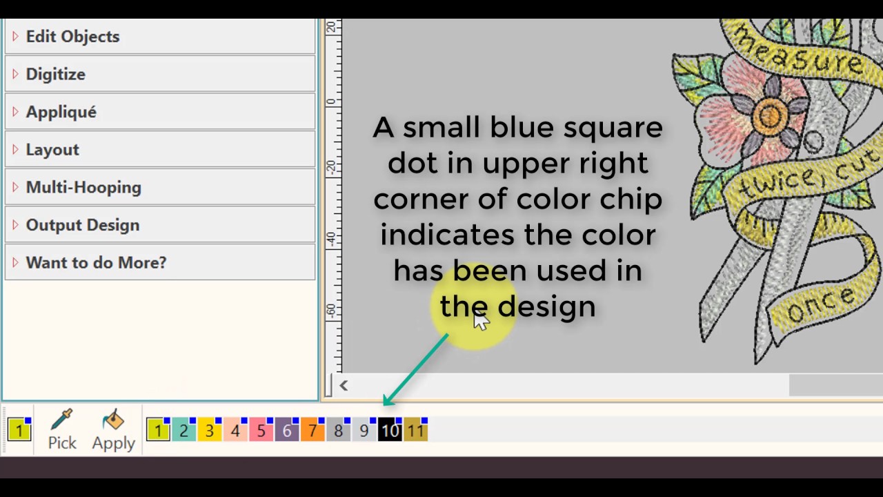 How to show the design palette wilcom hatch - amberkum