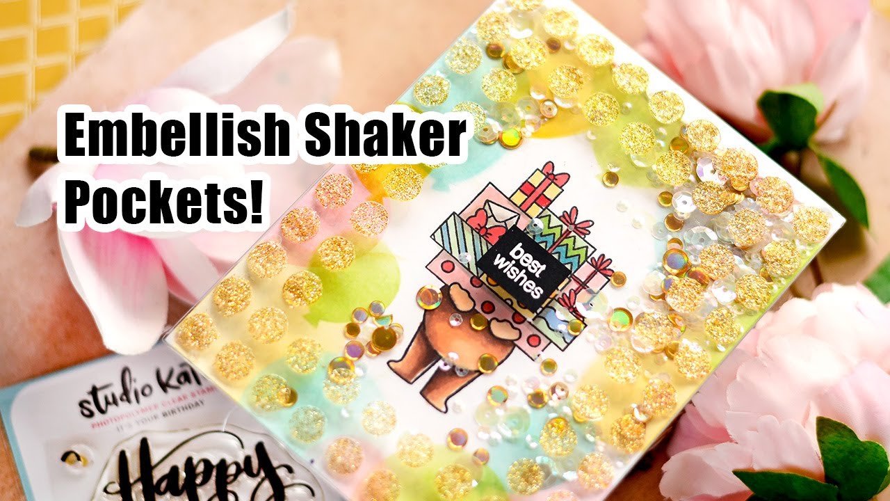 Embellished Shaker Pocket for a Perfect Birthday Card - YouTube