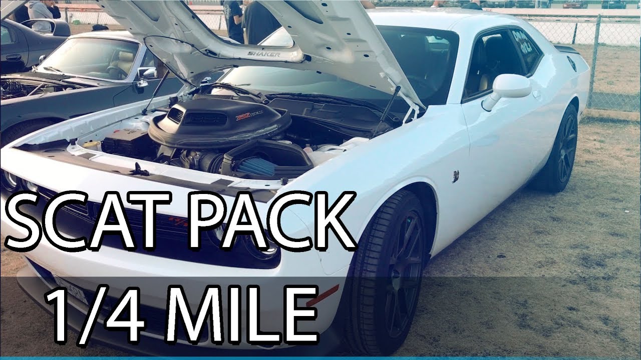 DRAG RACE 2017 Challenger Scat Pack 392 1/4 Mile Drag Time Pass - YouTube