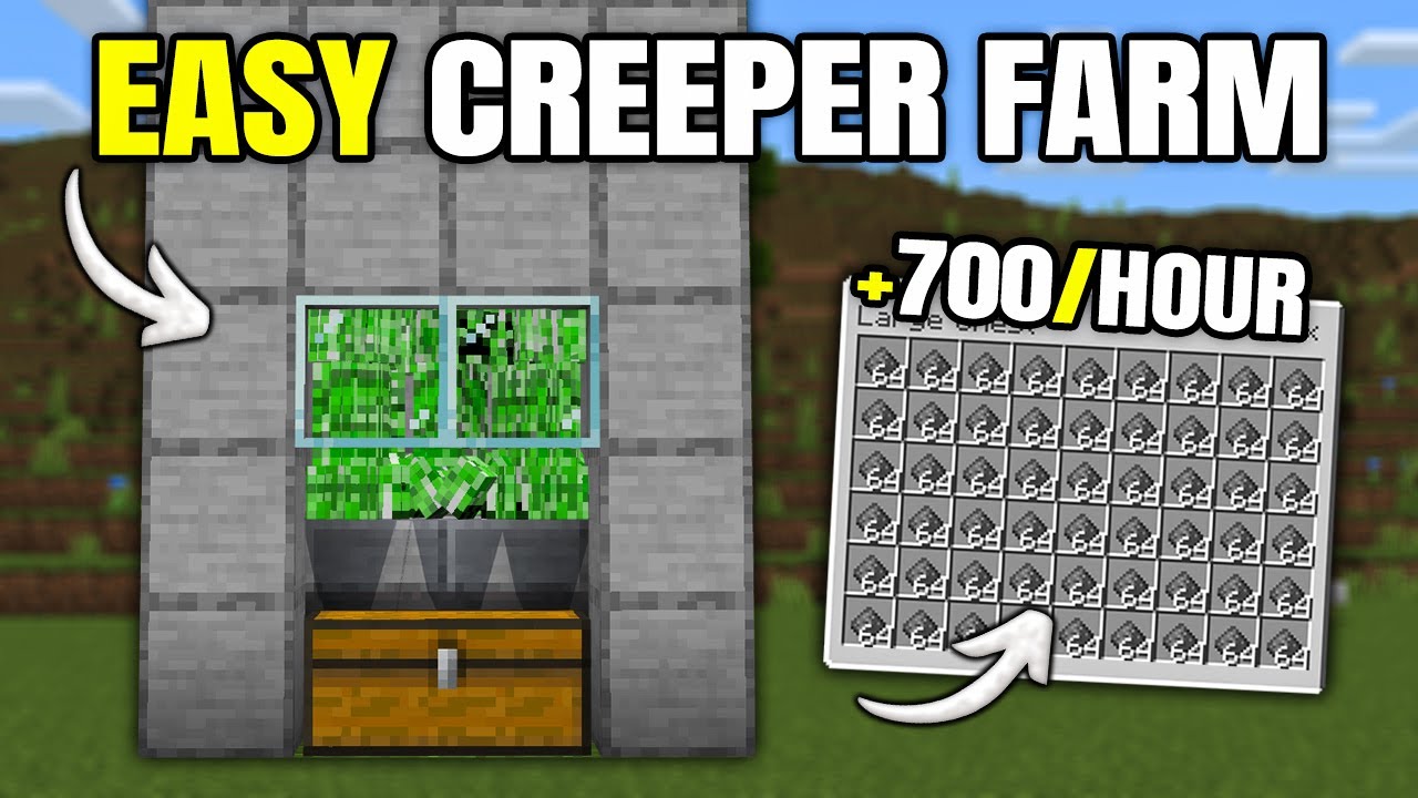 Easy Creeper Farm in Minecraft Bedrock 1.21 (MCPE - Xbox - PS) - YouTube