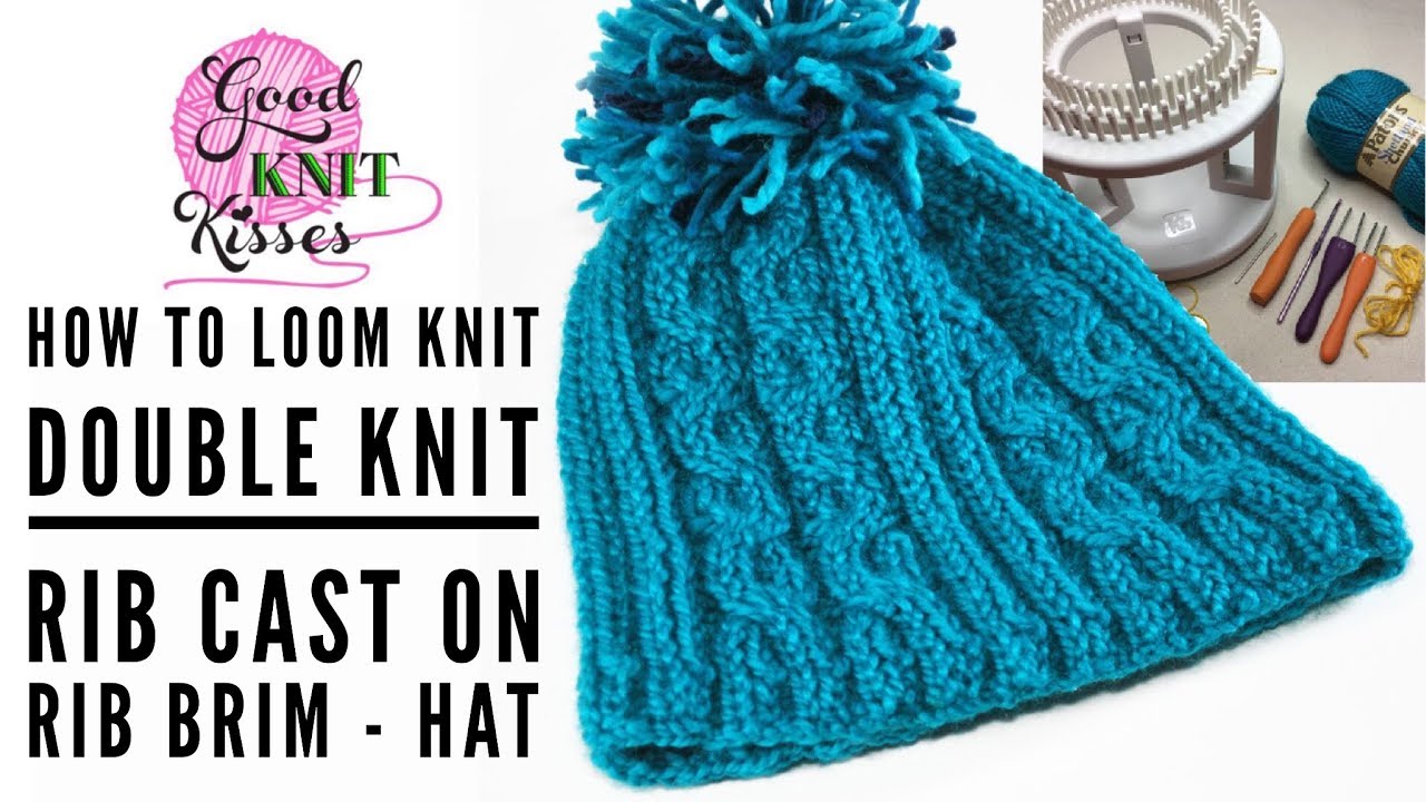 Double Knit Rib Cast on DKL and Rib Brim (CC) - YouTube