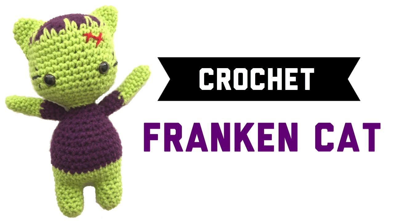 Crochet Amigurumi Cat | Halloween Cat, Franken Cat Doll - YouTube