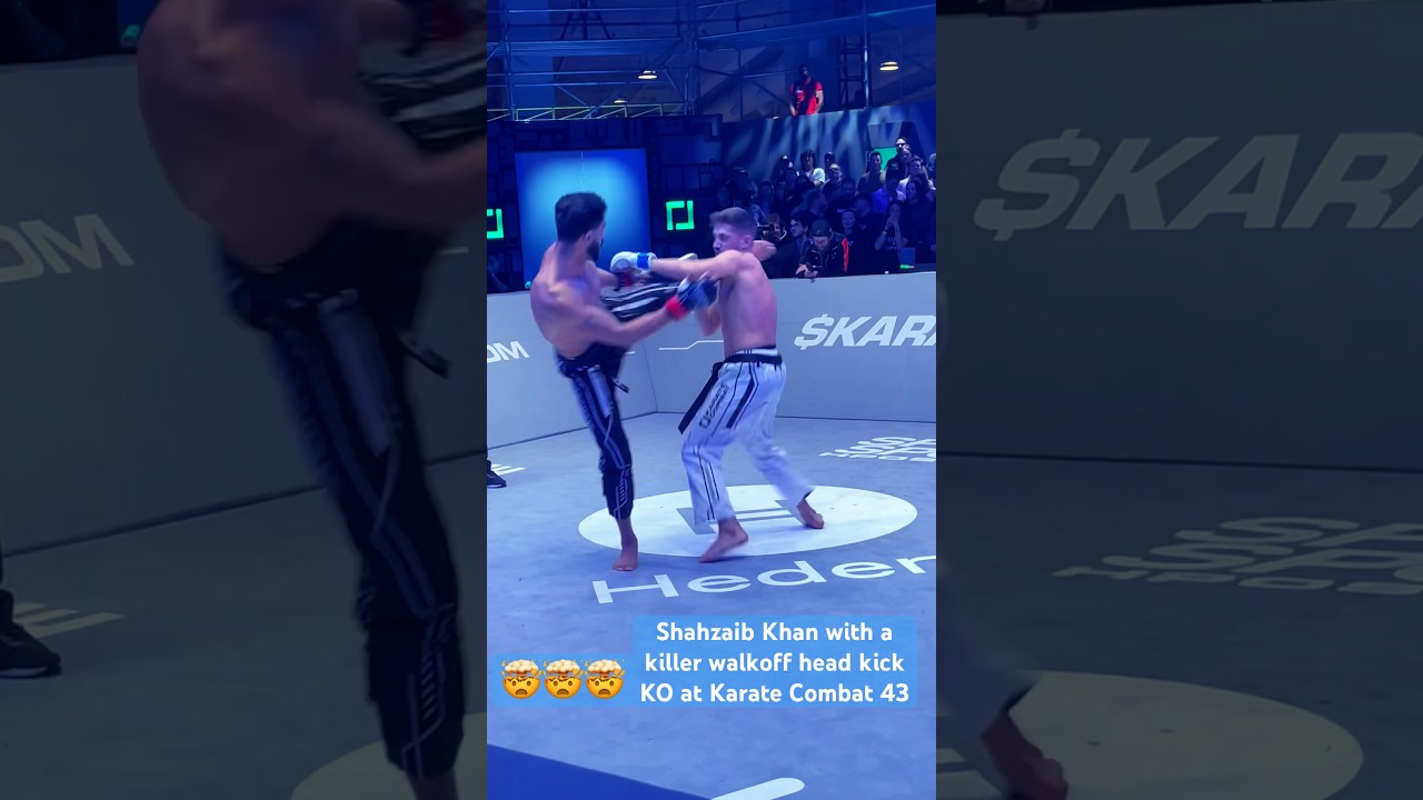 Shahzaib Khan with a killer walkoff head kick KO at Karate Combat 43! # ...