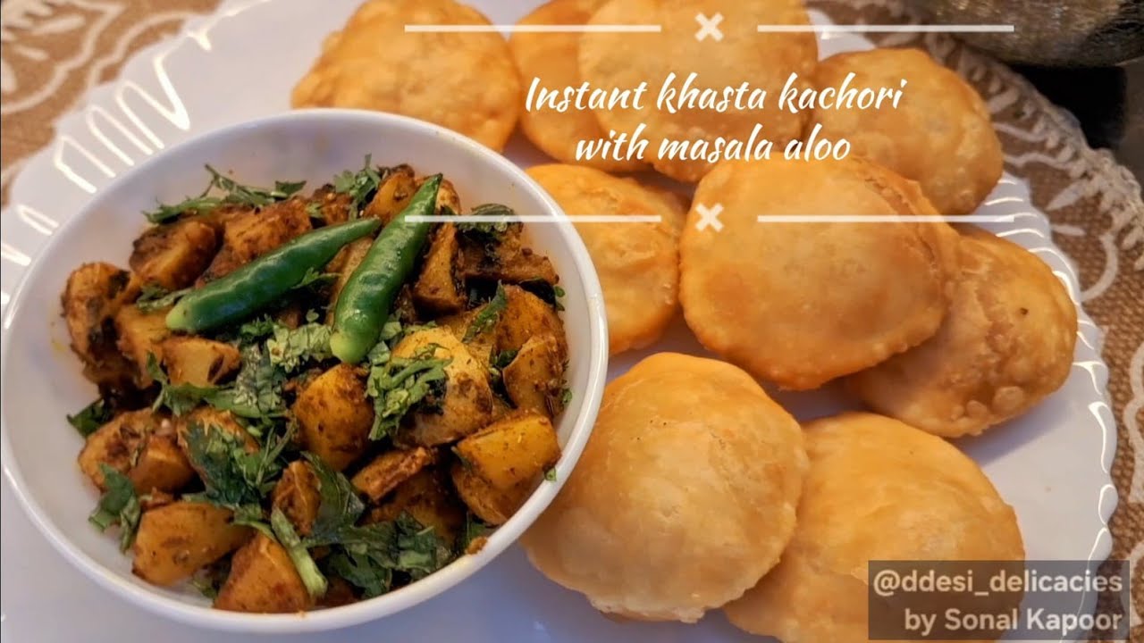 Instant Khasta kachori Recipe | UP ke Famous Khasta with Masala Aloo | खस्ता कचौरी | Besan ...