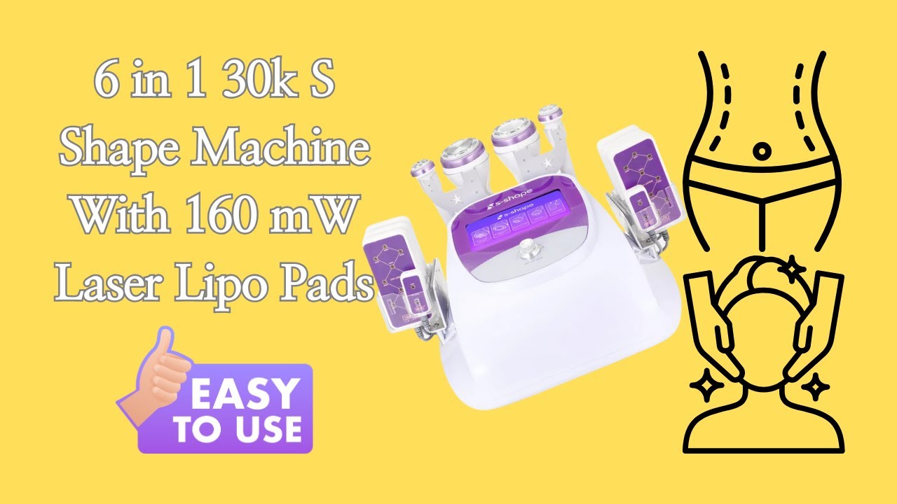 6 in 1 30K S Shape Cavitation Machine With 160mW Laser Lipo Pads: How ...