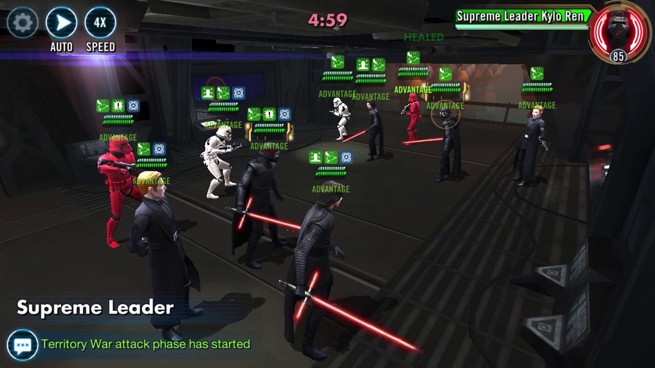 SWGOH - SLKR (ult) mirror SUCCESS - opposition SLKR and Hux faster ...