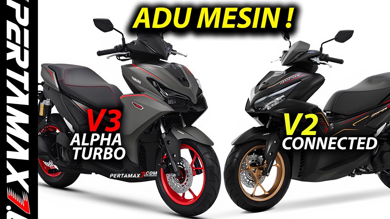 Adu Mesin Yamaha Aerox Alpha Turbo V3 VS Aerox Connected V2 Komparasi ...