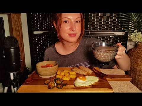 Mini fry-up breakfast 🍳☕ ASMR whispered mukbang & ramble - YouTube