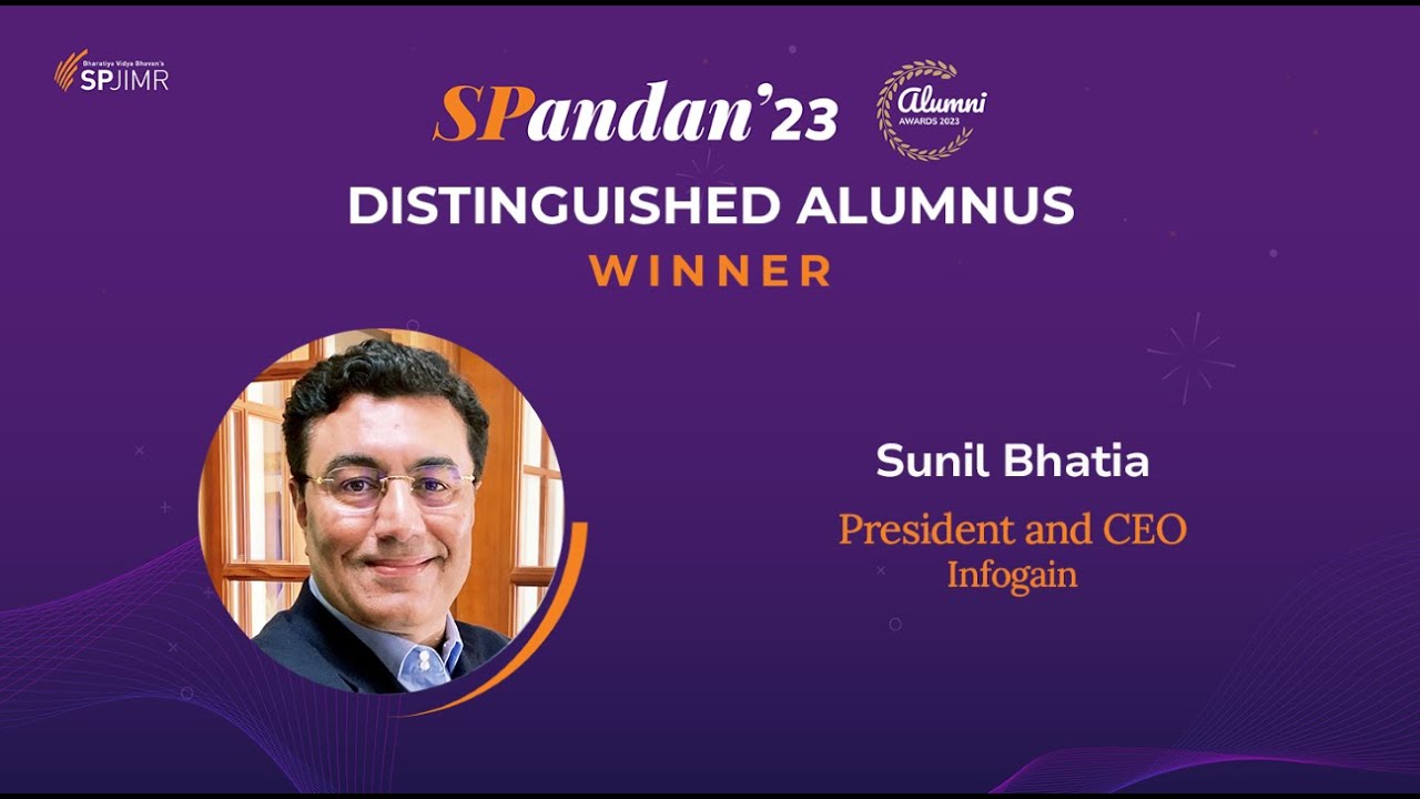 SPJIMR Alumni Awards 2023, Distinguished Alumnus – Sunil Bhatia - YouTube