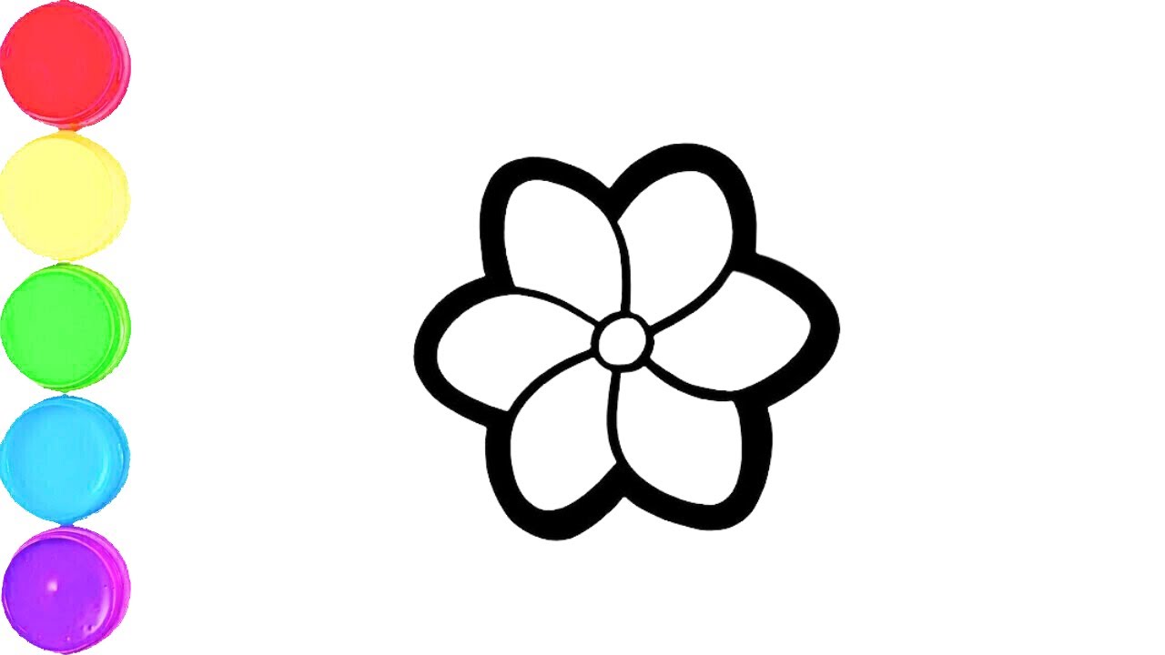 How to Draw a Flower Easy | Rainbow flower Drawing for kids - YouTube