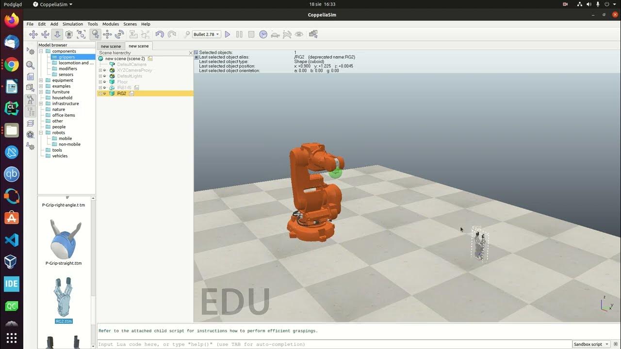 Coppelia Sim (V-REP) Kuka robot gripper Attach - YouTube