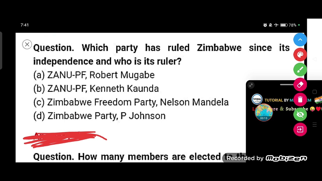 Which party has ruled Zimbabwe since its independence and who is its ...