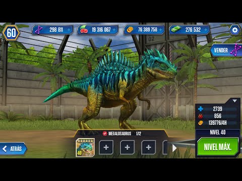 JURASSIC WORLD THE GAME - Megalosaurus nivel 40 | Megalosaurus level 40 ...