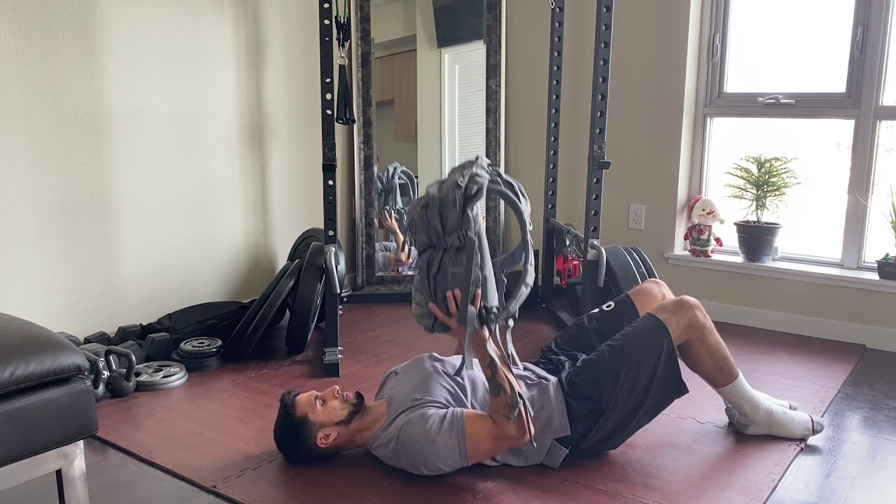 Backpack chest press - YouTube