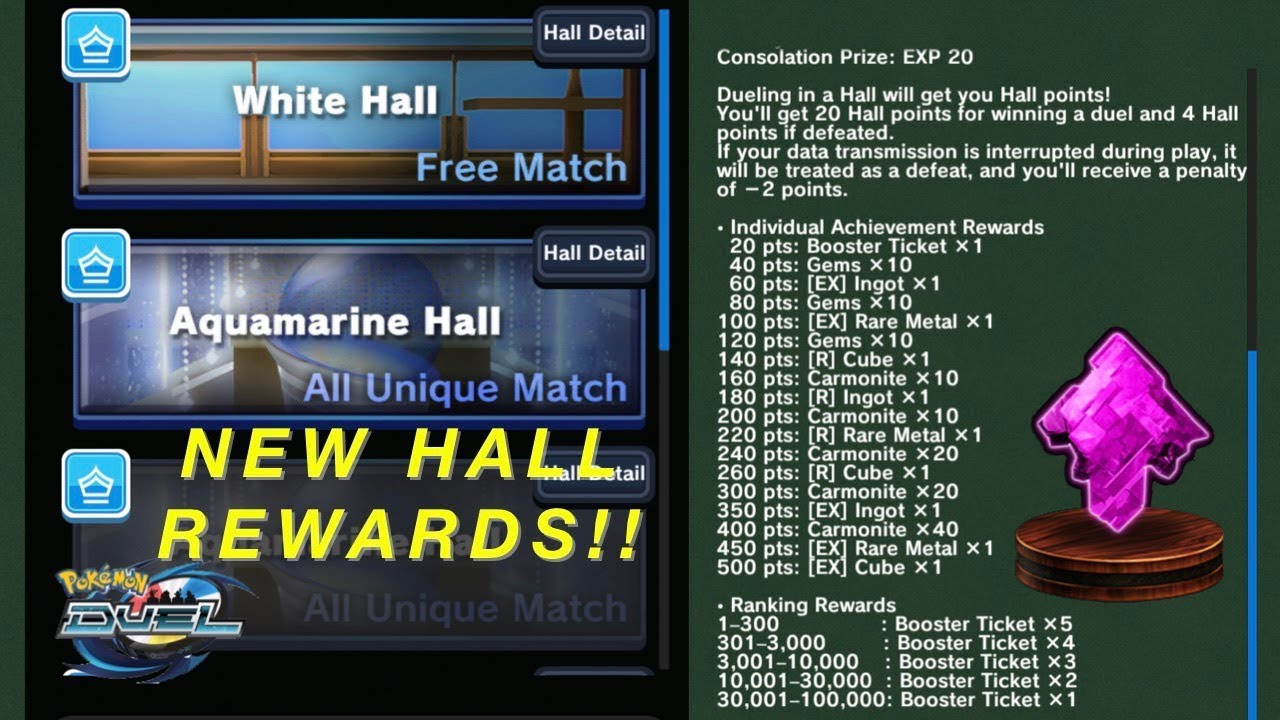 NEW AQUAMARINE HALL IN POKEMON DUEL - YouTube