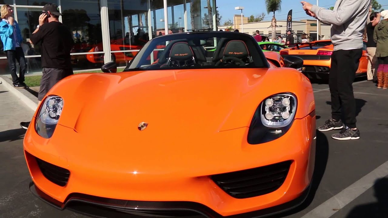 ORANGE Porsche 918 w/Weissach Package! Walkaround + Interior - YouTube