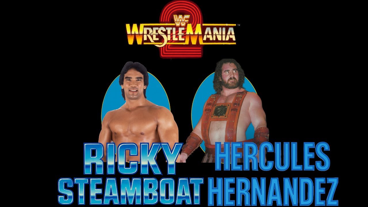 WWF Wrestlemania 2 - Ricky Steamboat vs Hercules Hernandez (Los Angeles ...