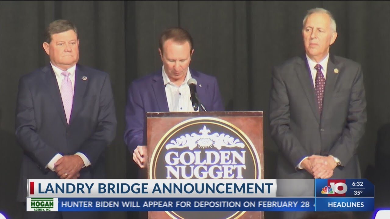 NBC 10 News Today: Governor Jeff Landry announced plans for a new bridge in Lake Charles - YouTube