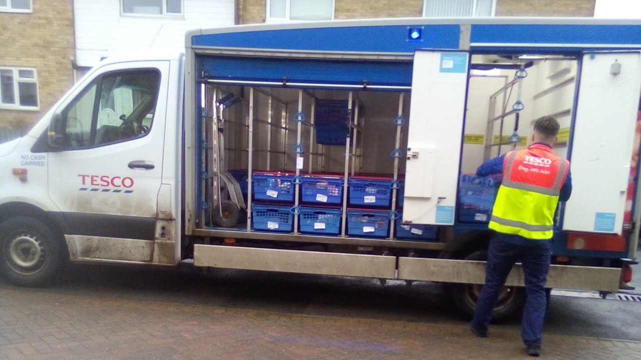 Tesco Delivery service van at 9:00am. 45 THX - YouTube