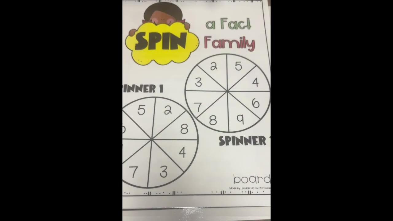 MATH CENTER :DIVISION SPIN A FACT FAMILY - YouTube
