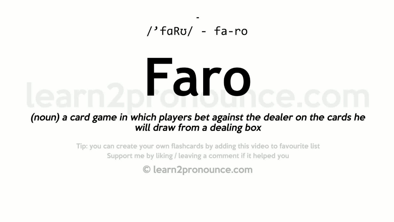 Pronunciation of Faro | Definition of Faro - YouTube