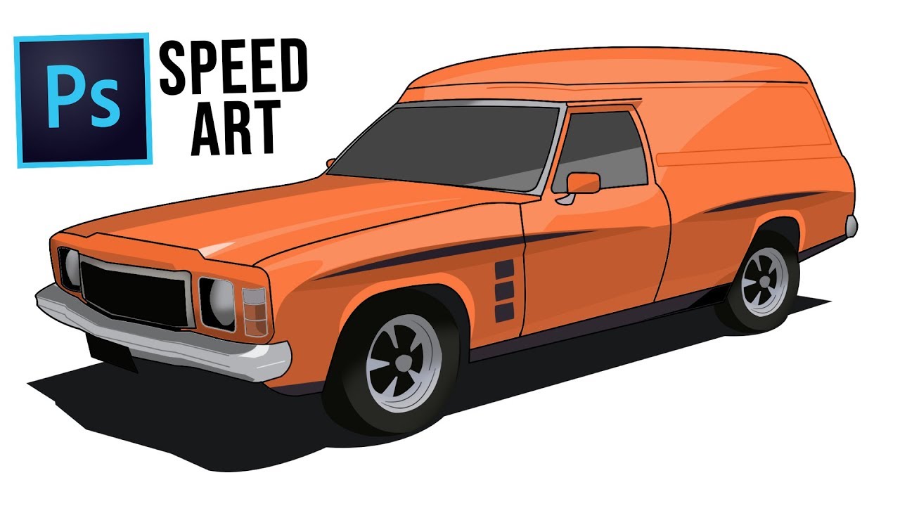 Holden Sandman vector art | Photoshop speed art - YouTube