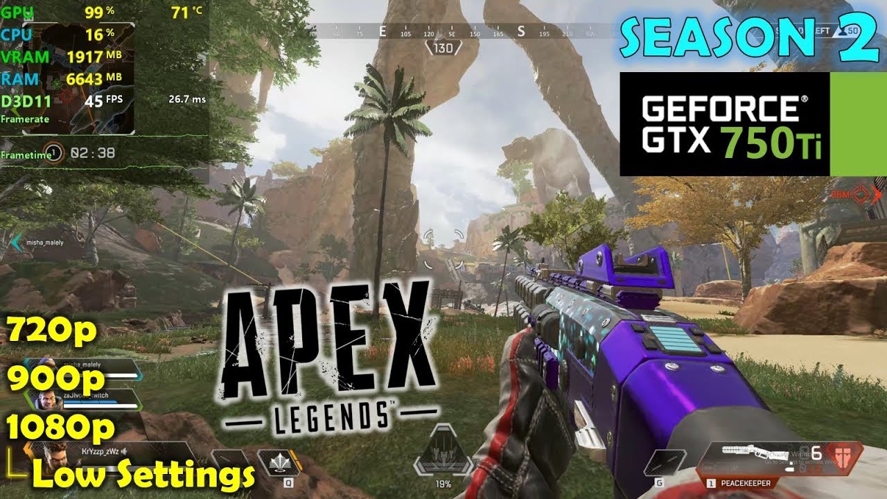 GTX 750 Ti | Apex Legends Season 2 - 1080p, 900p, 720p - YouTube