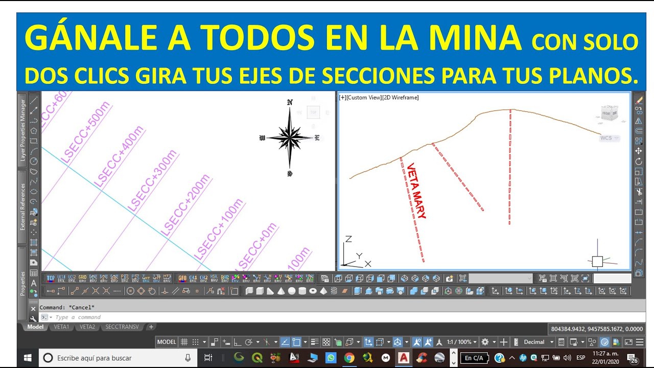 GEOLOGÍA: Secciones transversales y longitudinales; rotación de ejes ...