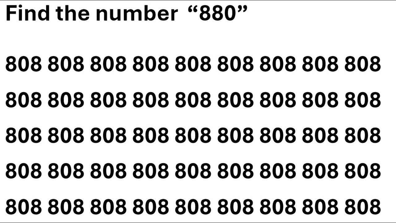 How Fast Can You Find Number 880? | Focus Challenge - YouTube