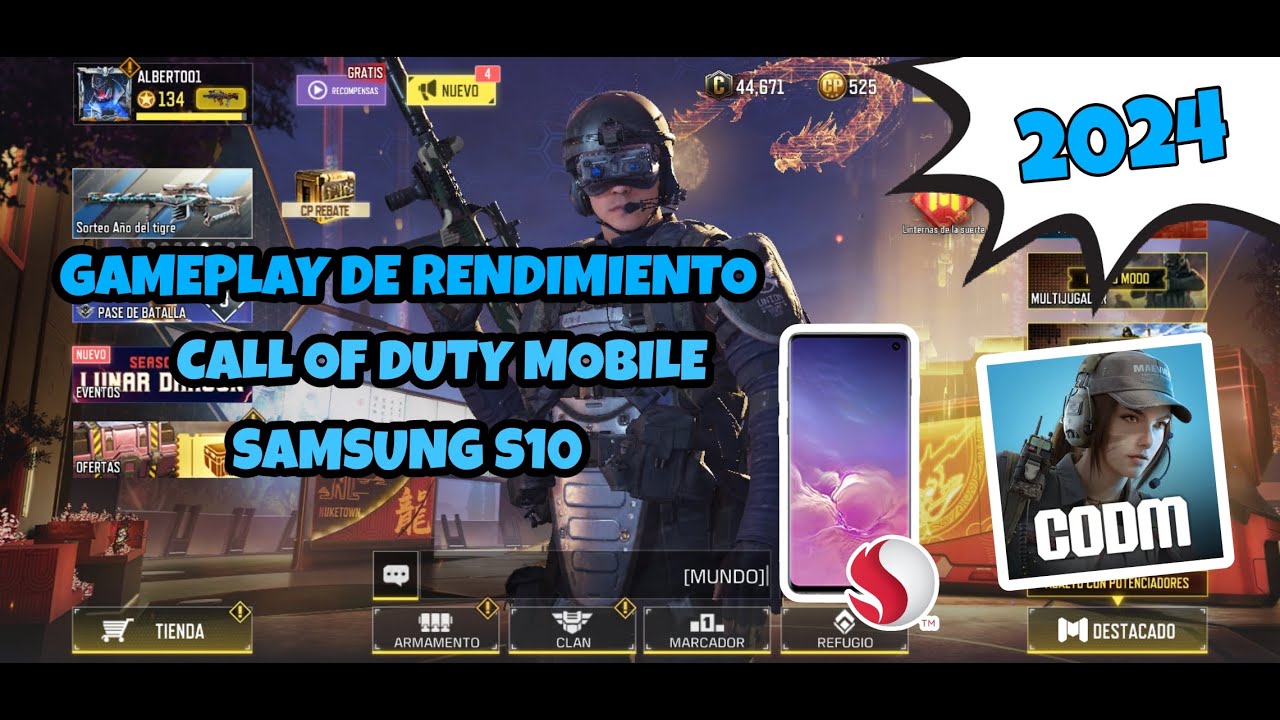 Rendimiento Call of Duty Mobile en el Samsung S10 2024 - YouTube