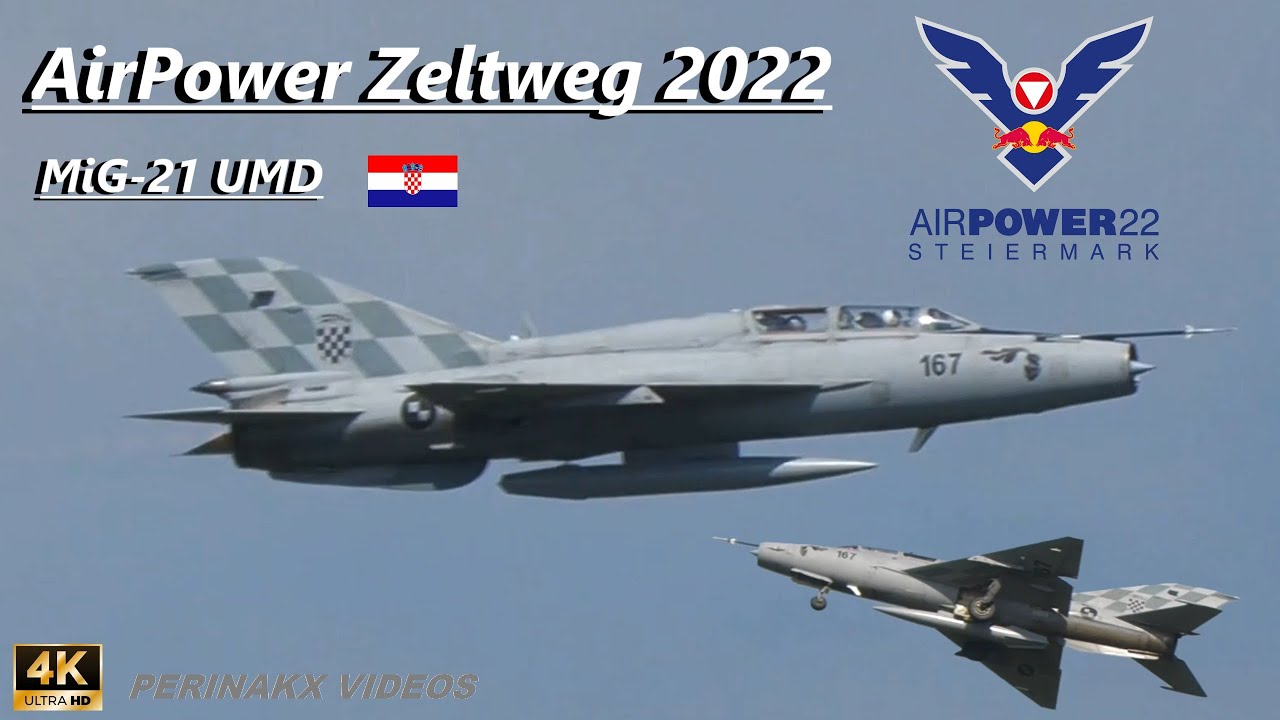 MiG-21 UMD Croatian Air Force 🇭🇷 AirPower Zeltweg 2022 - YouTube