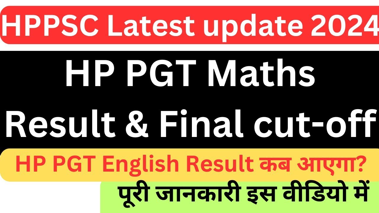 HP PGT Maths Result & Final Cut-off 2024( HP PGT English Result date ...