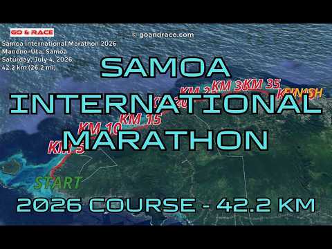 Samoa International Marathon 2026: 3D-Video-Streckenkarte | 42,2 km - Manono-Uta