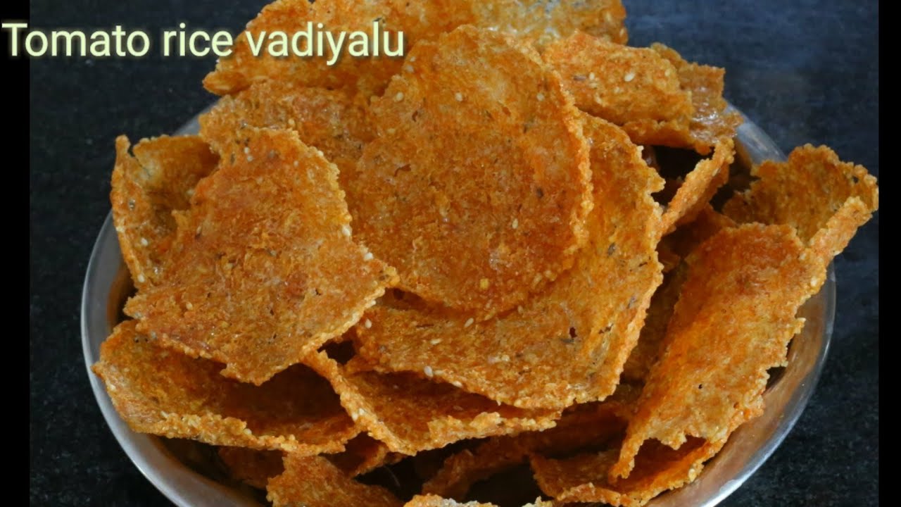 టమాటా బియ్యం పిండి వడియాలు / tomato vadiyalu Recipe - YouTube
