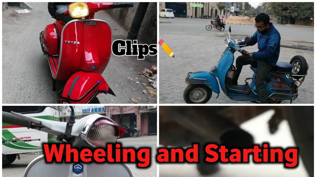 Vespa 150cc wheeling and starting clips#vespaworkshop - YouTube