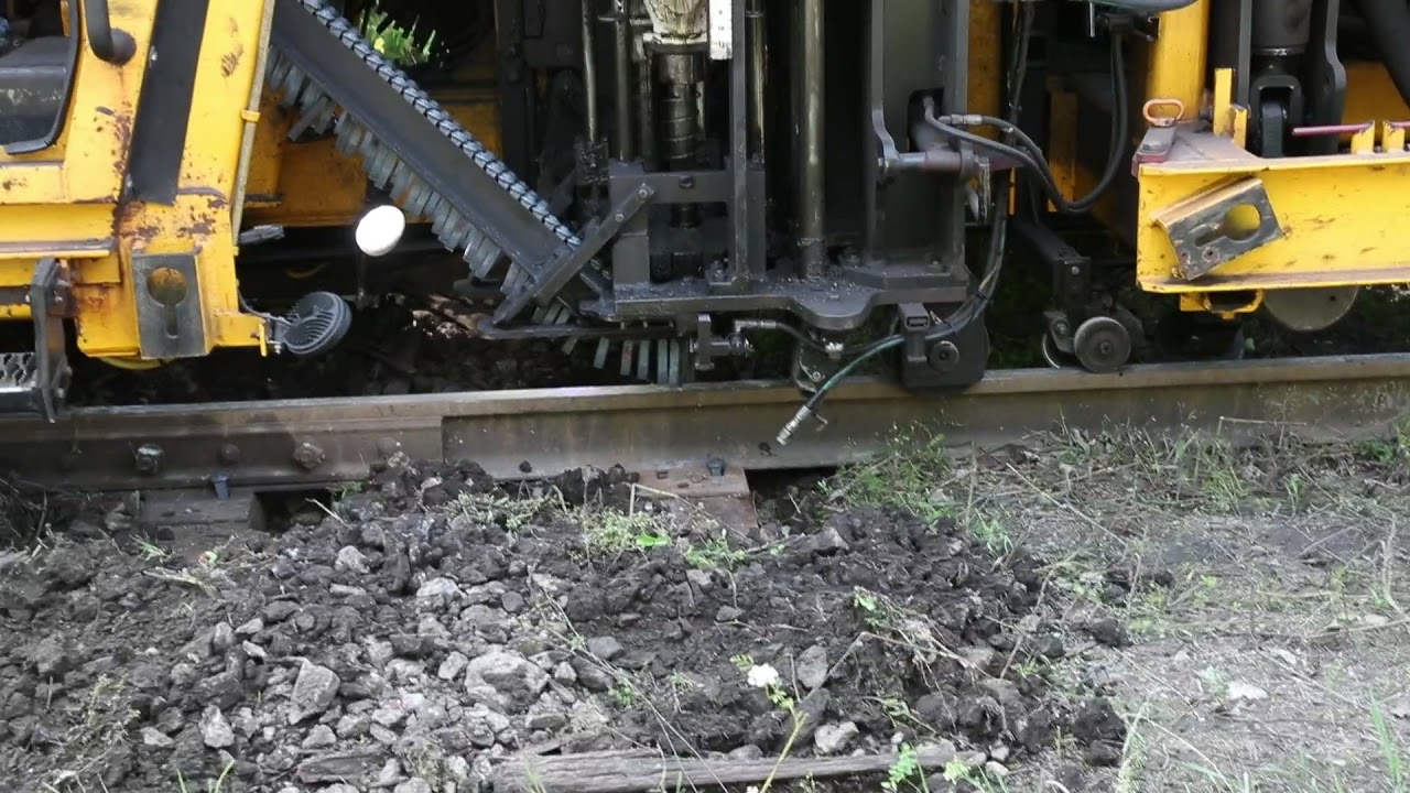 Close Up View of Track Tie Spiker Machine in Action - 8/25/201 @ 2:01 ...