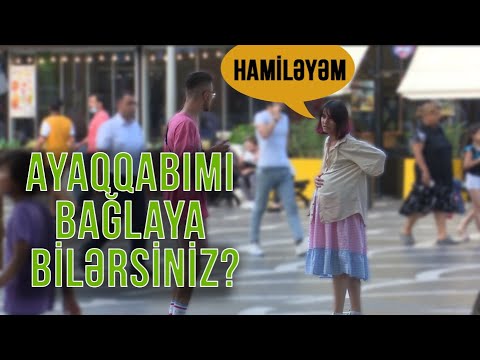 Hamile Qadının Ayaqqabısını Bağladılar #prank ENGSUBT