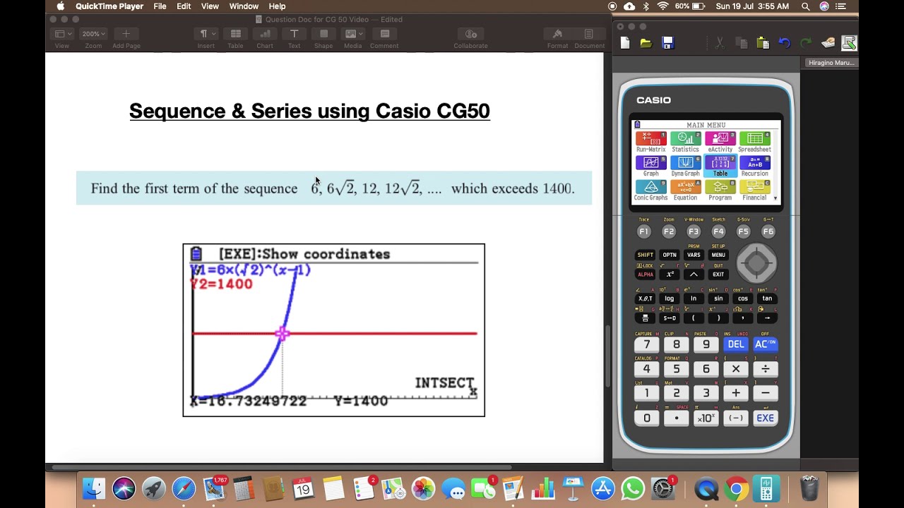Sequence and Series on Casio CG 50 [2020] - YouTube