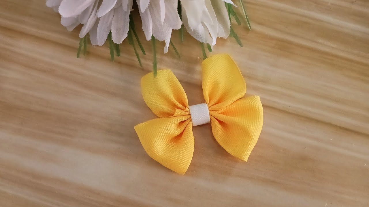 MAKE CUTE BOW WITH LESS RIBBON TUTORIAL 🎀 RIBBON CRAFT - YouTube