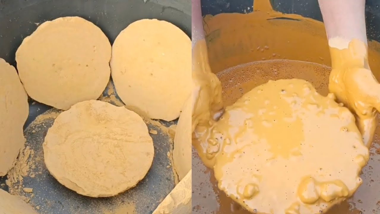 Yellow mud dry and pink crumbling 💛/multtani mitti and red mud water ...
