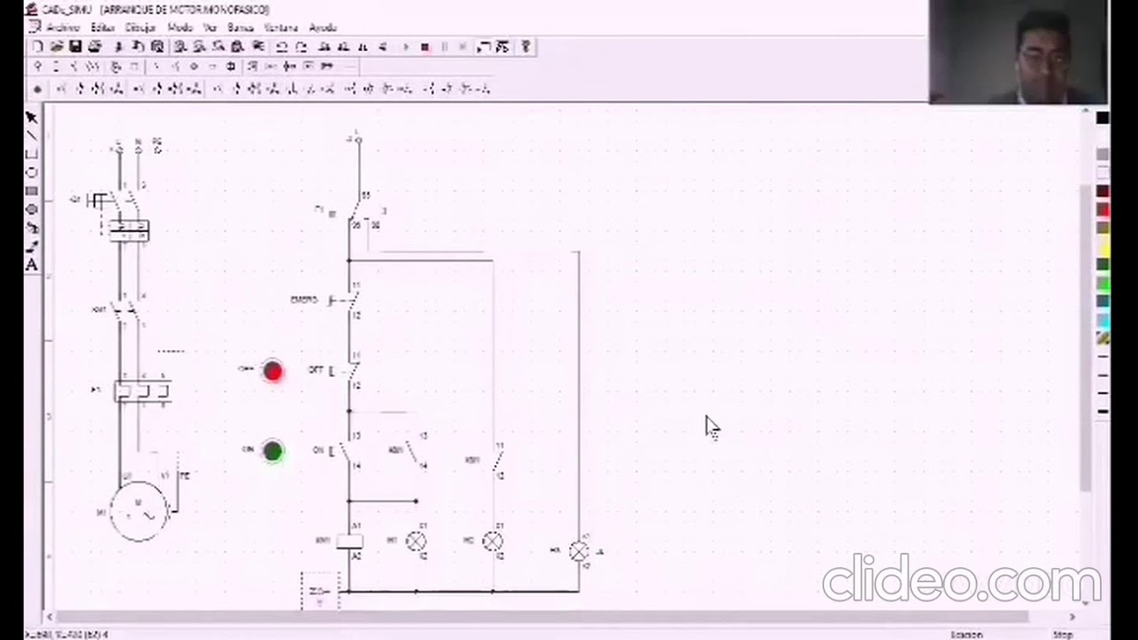 Simulación de cade-simu arranque de un motor monofasico - YouTube