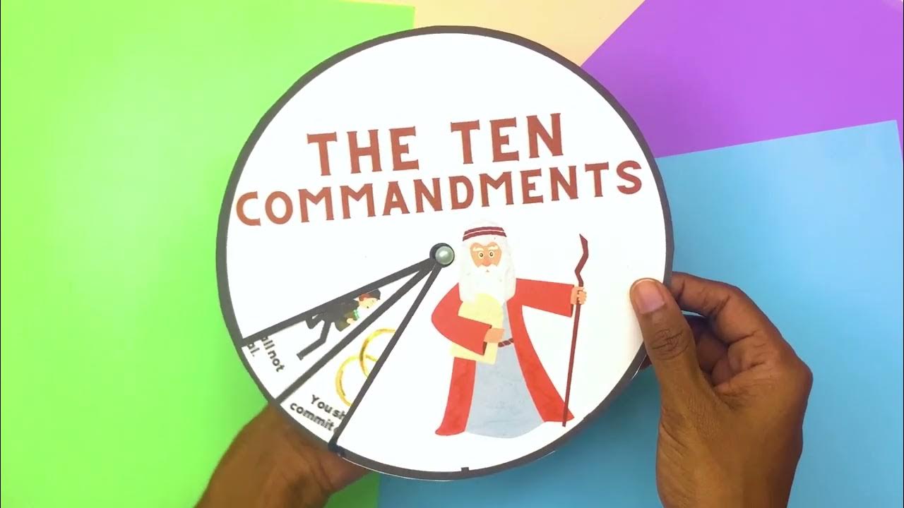 , The ten commandments, spinner wheel, Sunday school craft, bible ...