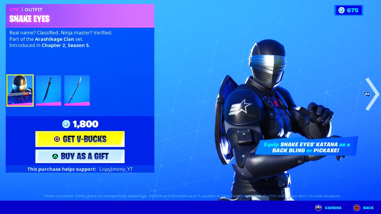 Fortnite Item Shop - NEW SNAKE EYES SKIN TODAY! (Fortnite Battle Royale ...