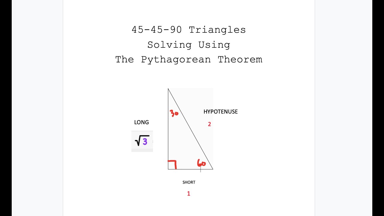 Solving 30-60-90 Triangles with a Reference Triangle - YouTube