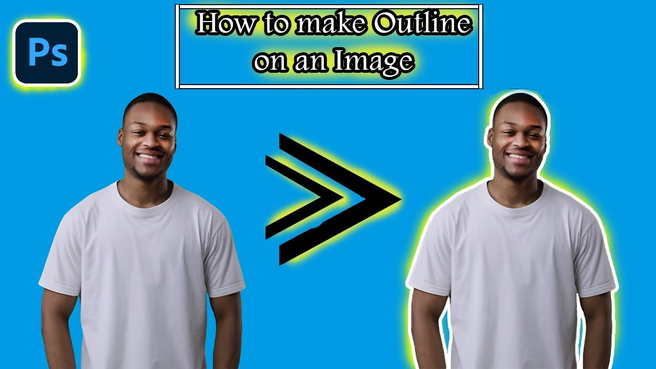 How to outline a picture in photoshop - YouTube