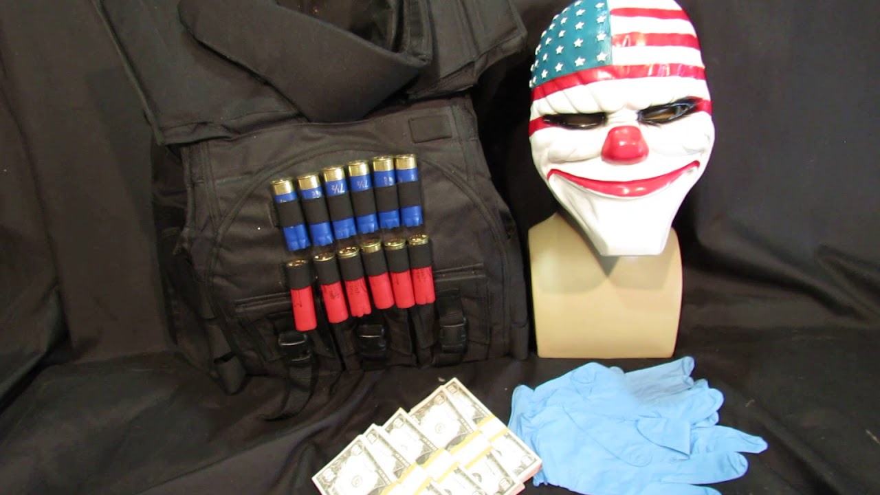 Payday 2 Heist Costume. Mask, Vest, Money, Gloves, UK STOCK - YouTube