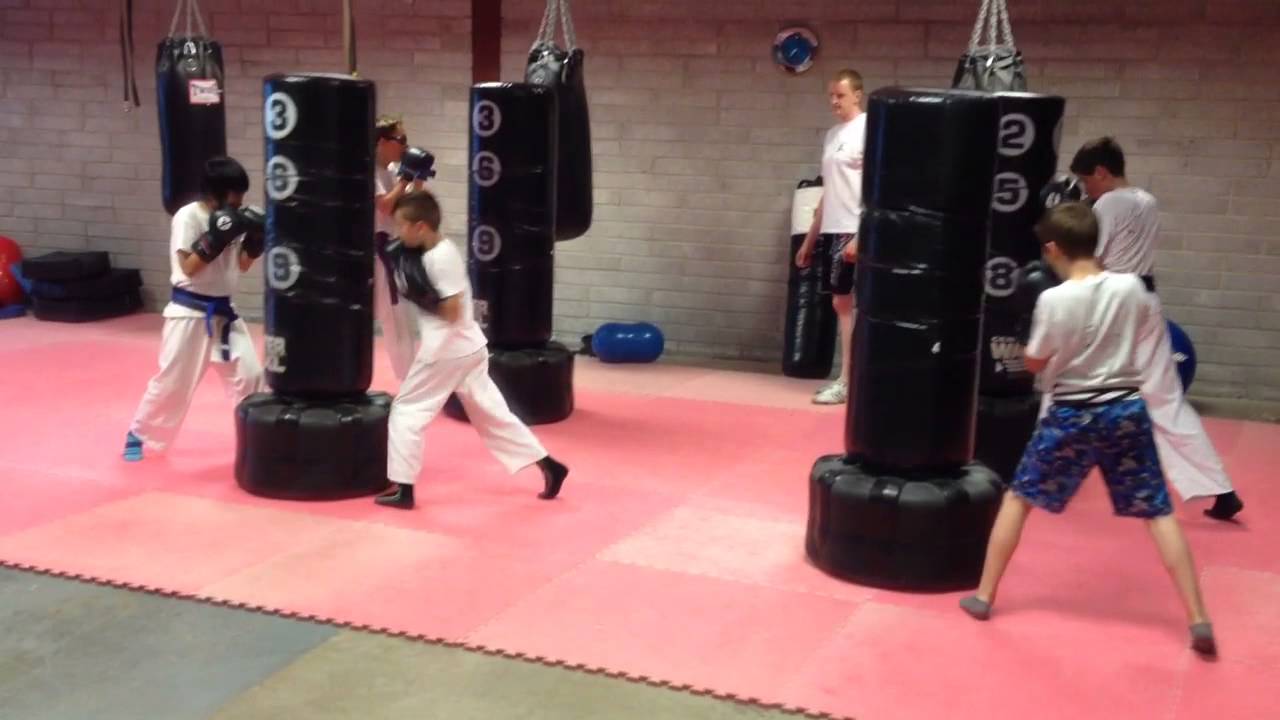 Kids MMA kickboxing class knockout games - YouTube