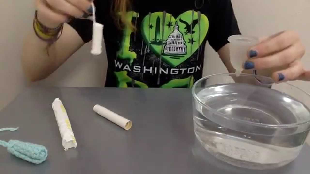 Tampon absorbency test (Regulars) - YouTube