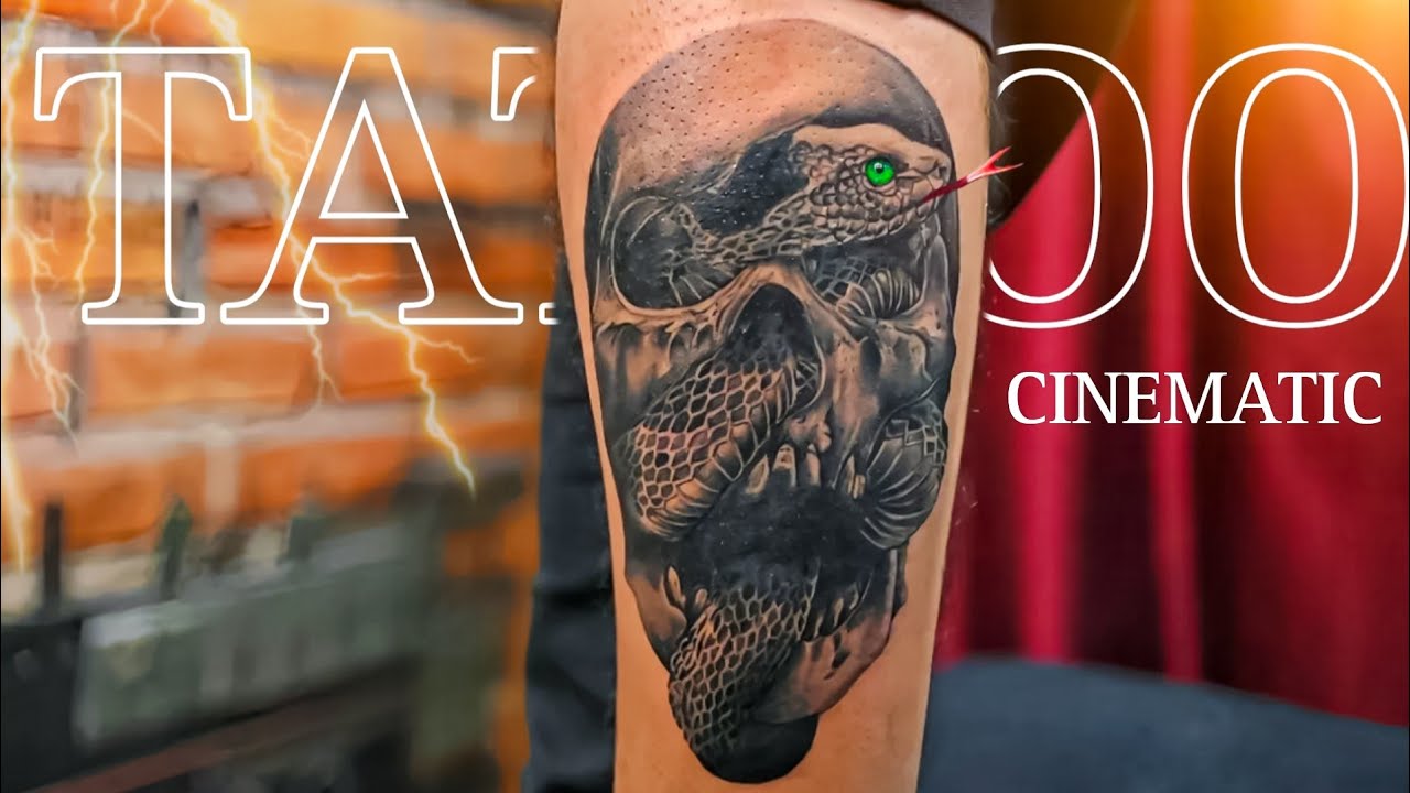 Cinematic Tattoo Video B-Roll | Skull & Snake Tattoo Video💀 | BY- @crystaltattooz - YouTube